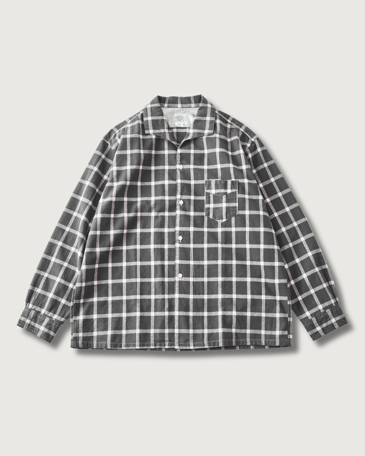 #3224-FP7 Fever : cotton flannel plaid grey check