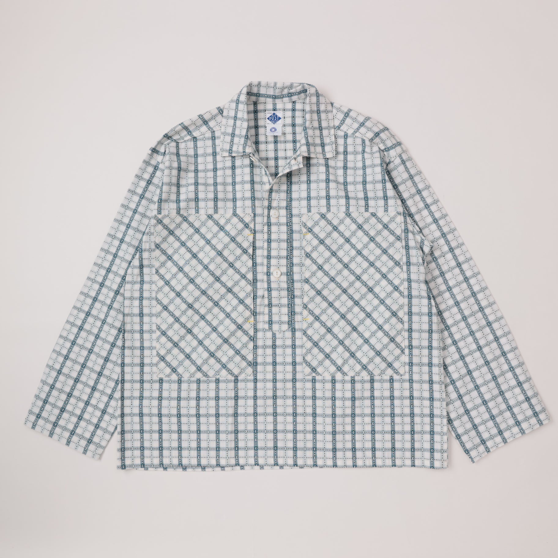 Army Shirt: vintage calico check blue sht-25 "Dead Stock" – POST OʼALLS