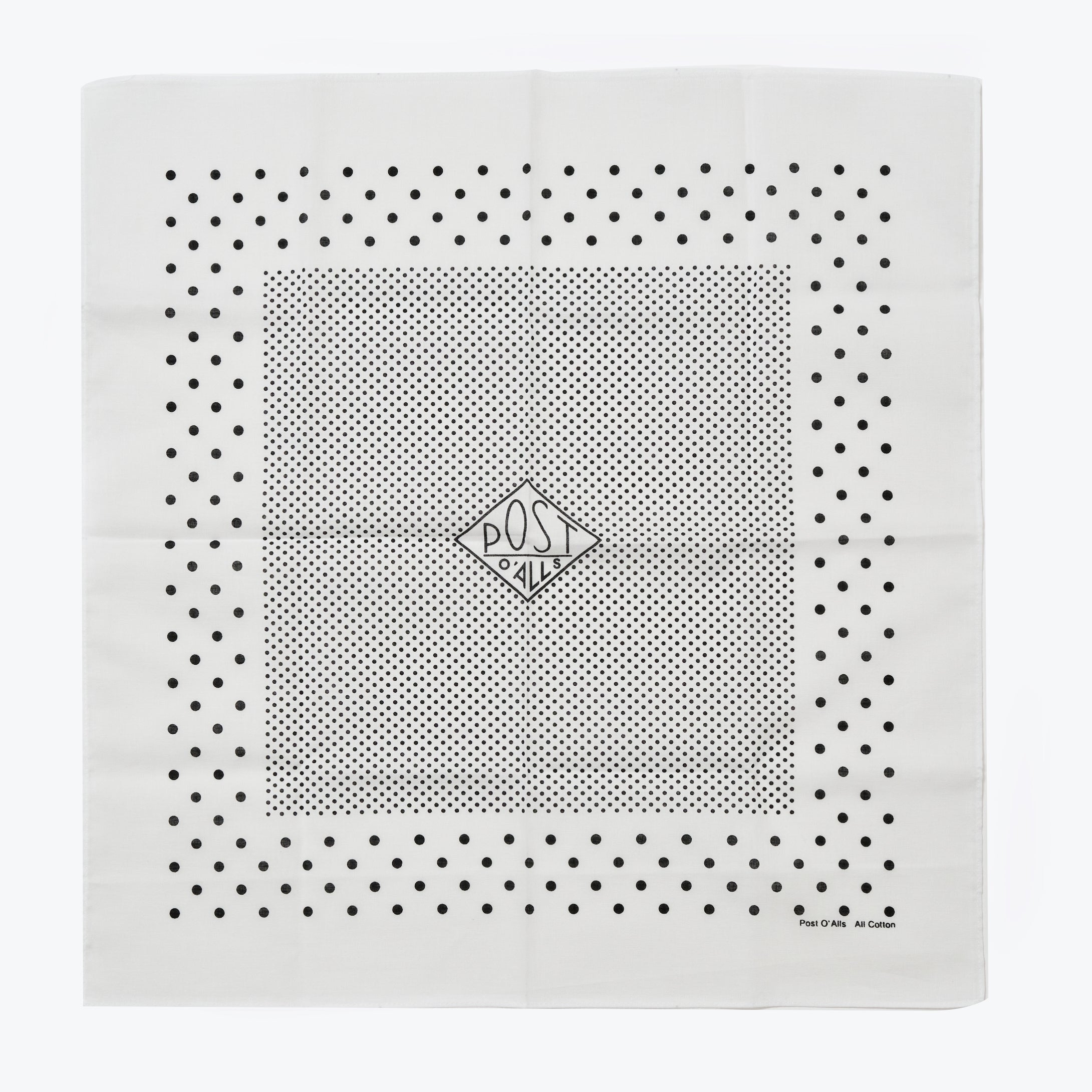 #4005-WC POST Bandana Hankie original 1993 design : cotton sheeting wh ...