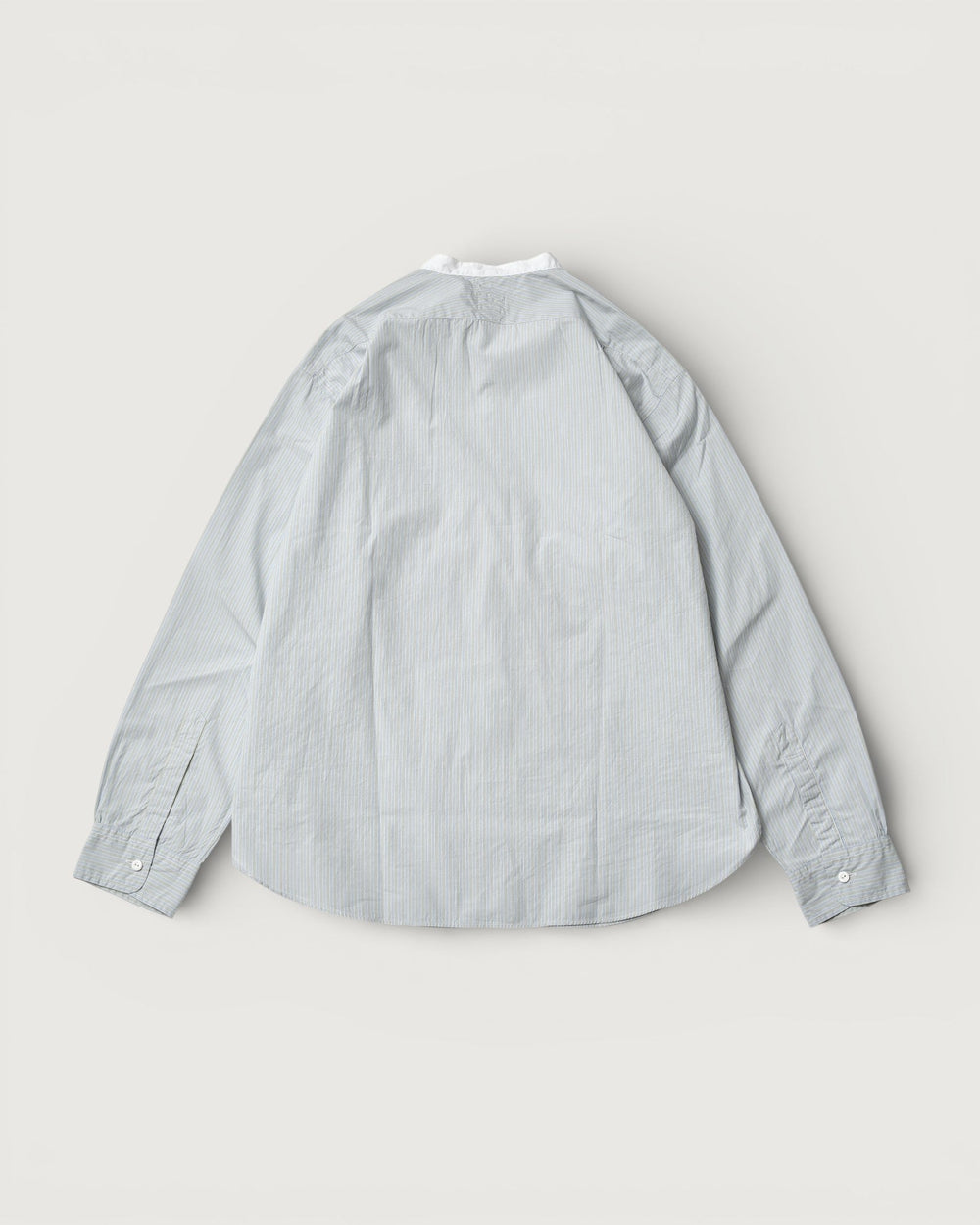 #3232B-GSC Original BL Band Collar Shirt : broadcloth w/white trim gre