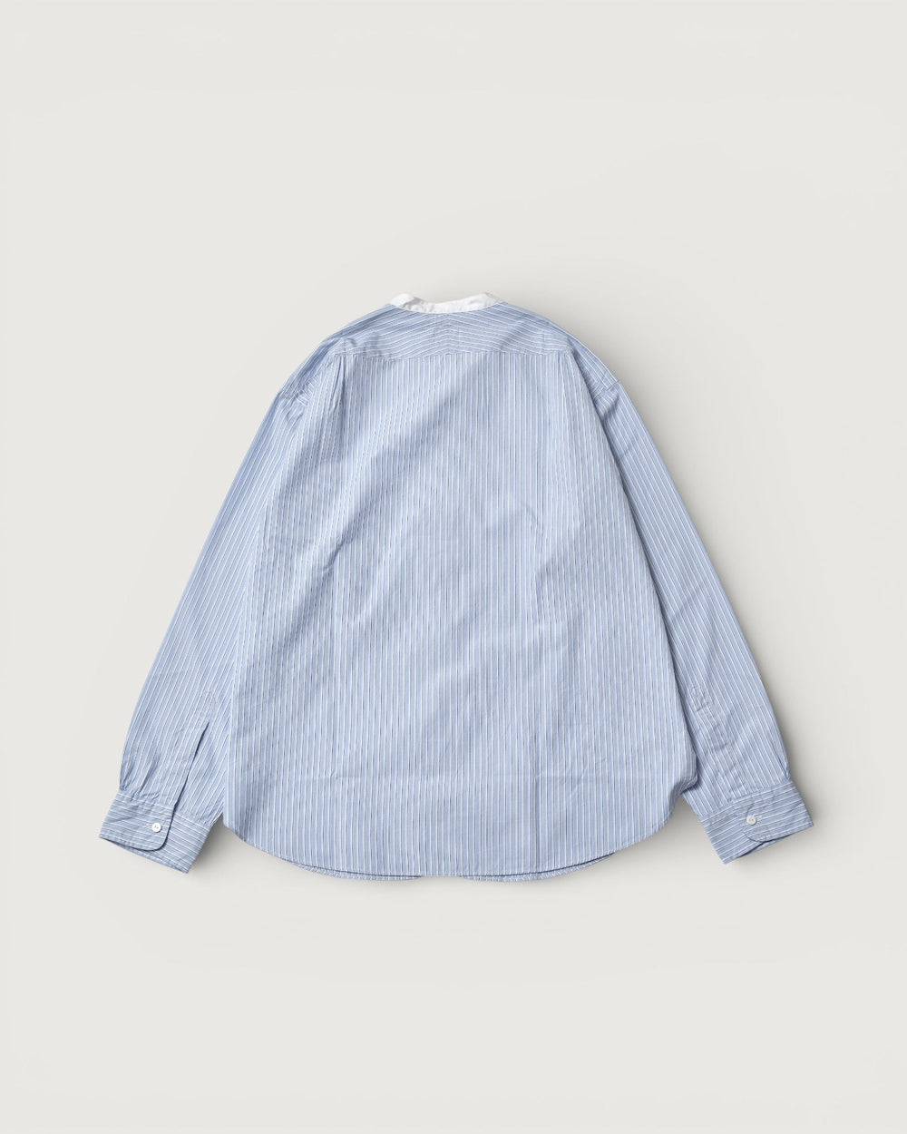 #3232B-BSC Original BL Band Collar Shirt : broadcloth w/white trim blu