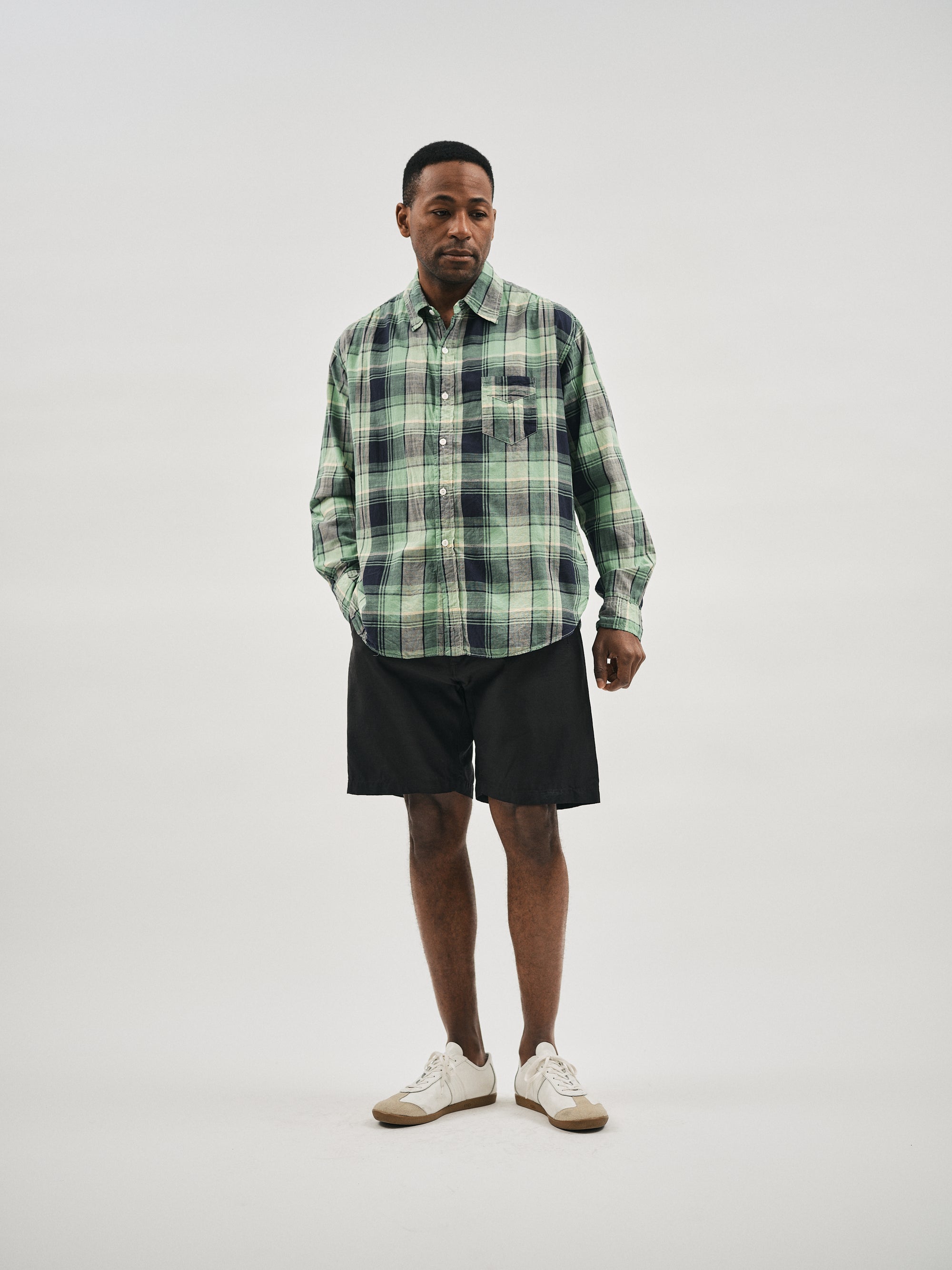 #3232-CPG Original BL Shirt : cotton plaid green
