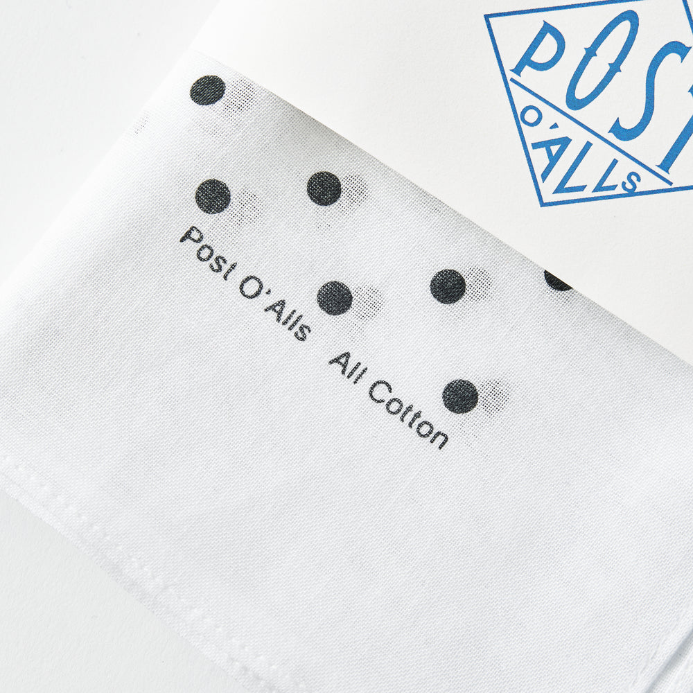 #4005-WC POST Bandana Hankie original 1993 design : cotton sheeting wh