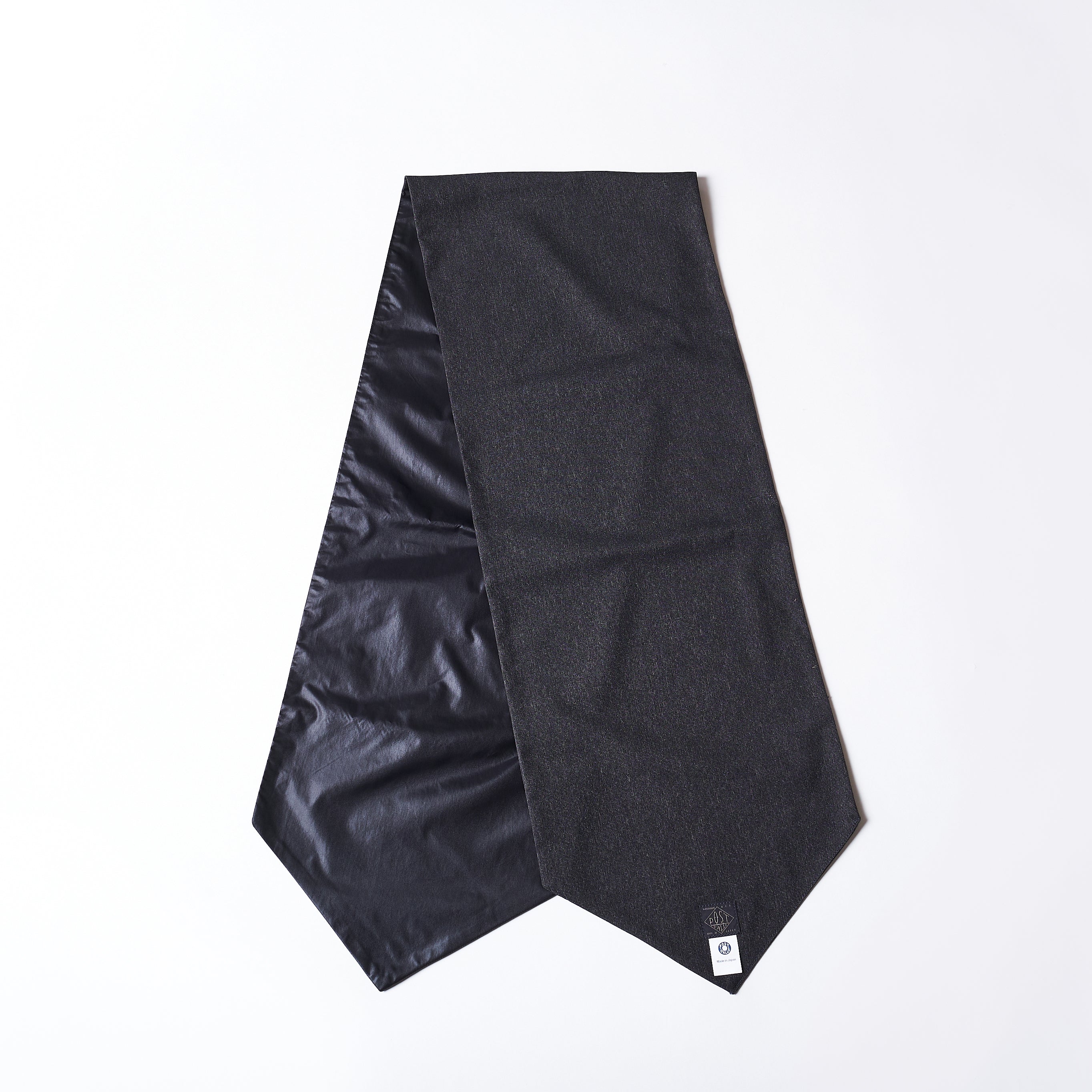 #3906 EZ Scarf PTW1 : poly tweed x nylon taffeta gray x black – POST OʼALLS